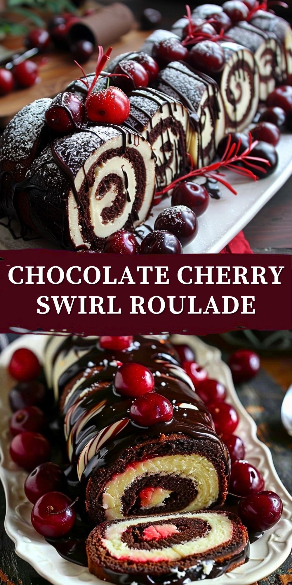 Chocolate Cherry Swirl Roulade Recipe