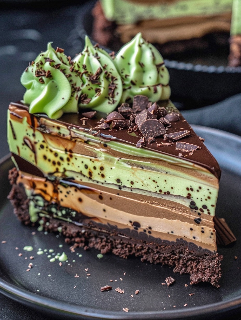 Mint Chocolate Fudge Cheesecake Cake