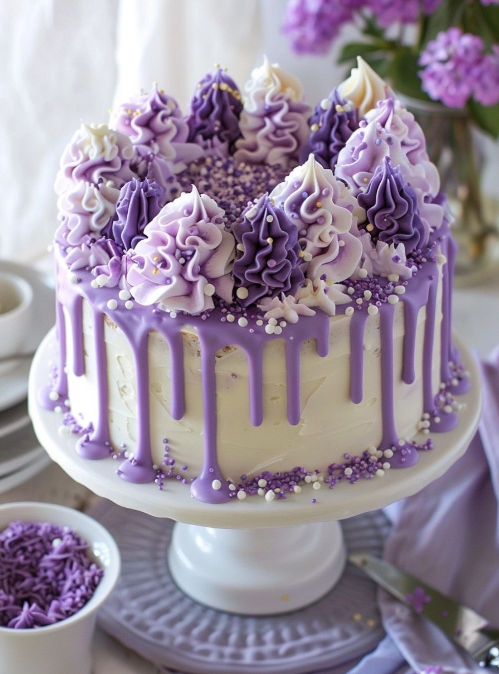 Violet Cascade Cake