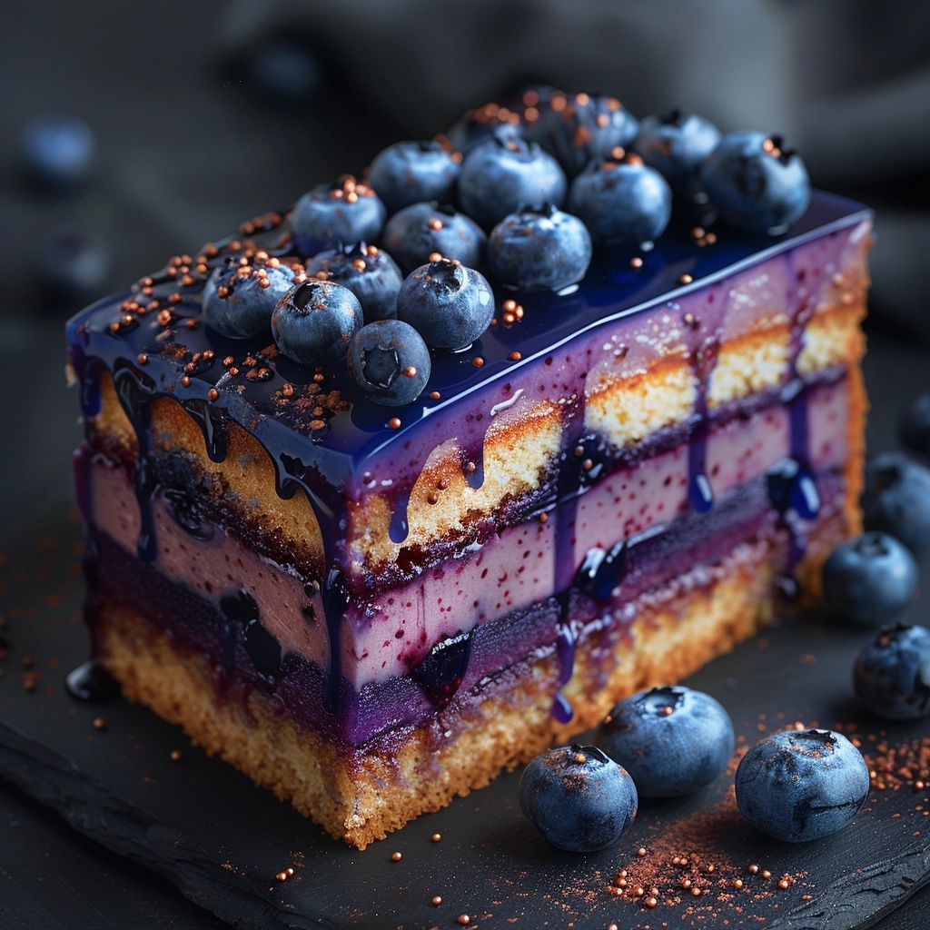 Galaxy Blueberry Drip Cake