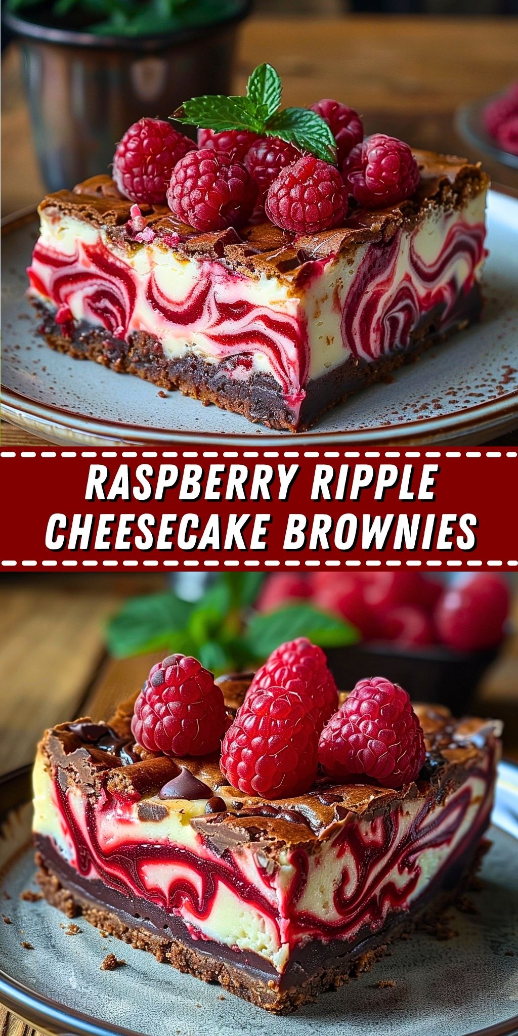 Raspberry Ripple Cheesecake Brownies