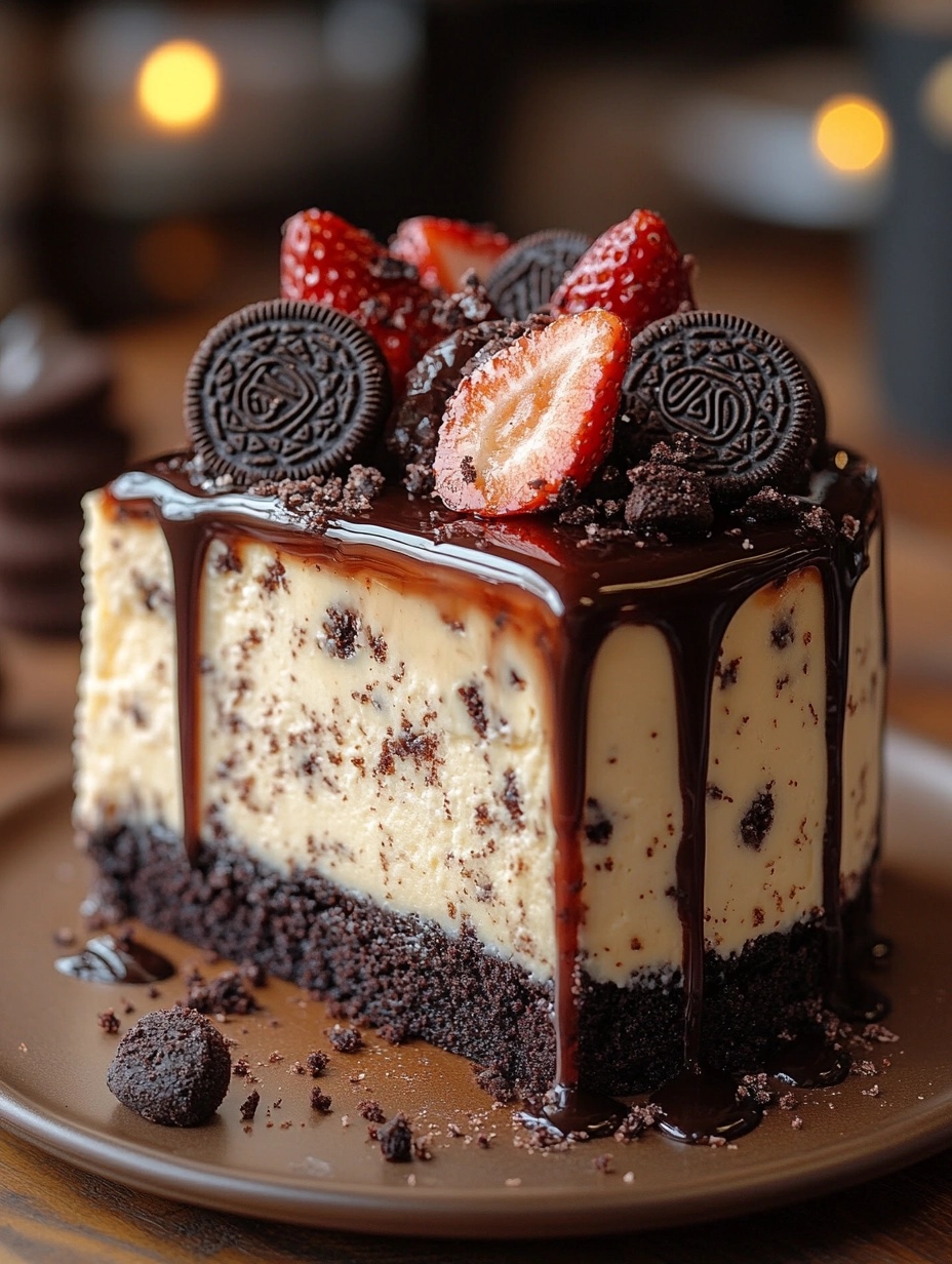 Galaxy Oreo Cheesecake Drip Cake